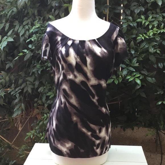 Ann Taylor | Tops | Ann Taylor Animal Print Flutter Sleeve Blouse 4 ...